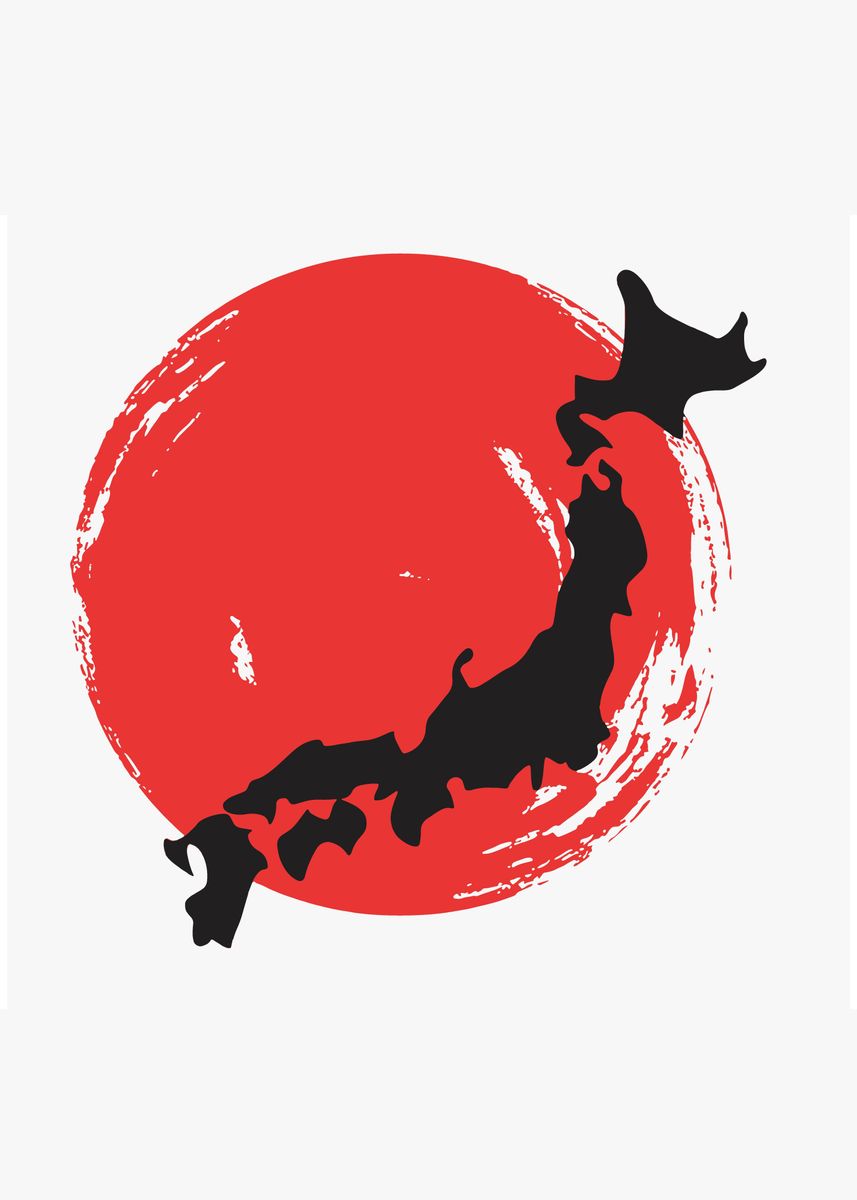 'minimalist map japan' Poster, picture, metal print, paint by lastd ...