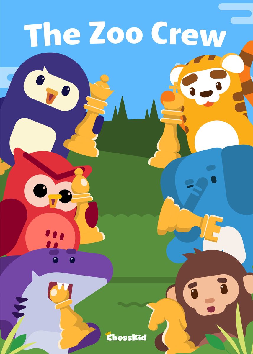 'The Zoo Crew' Poster, picture, metal print, paint by Chess | Displate