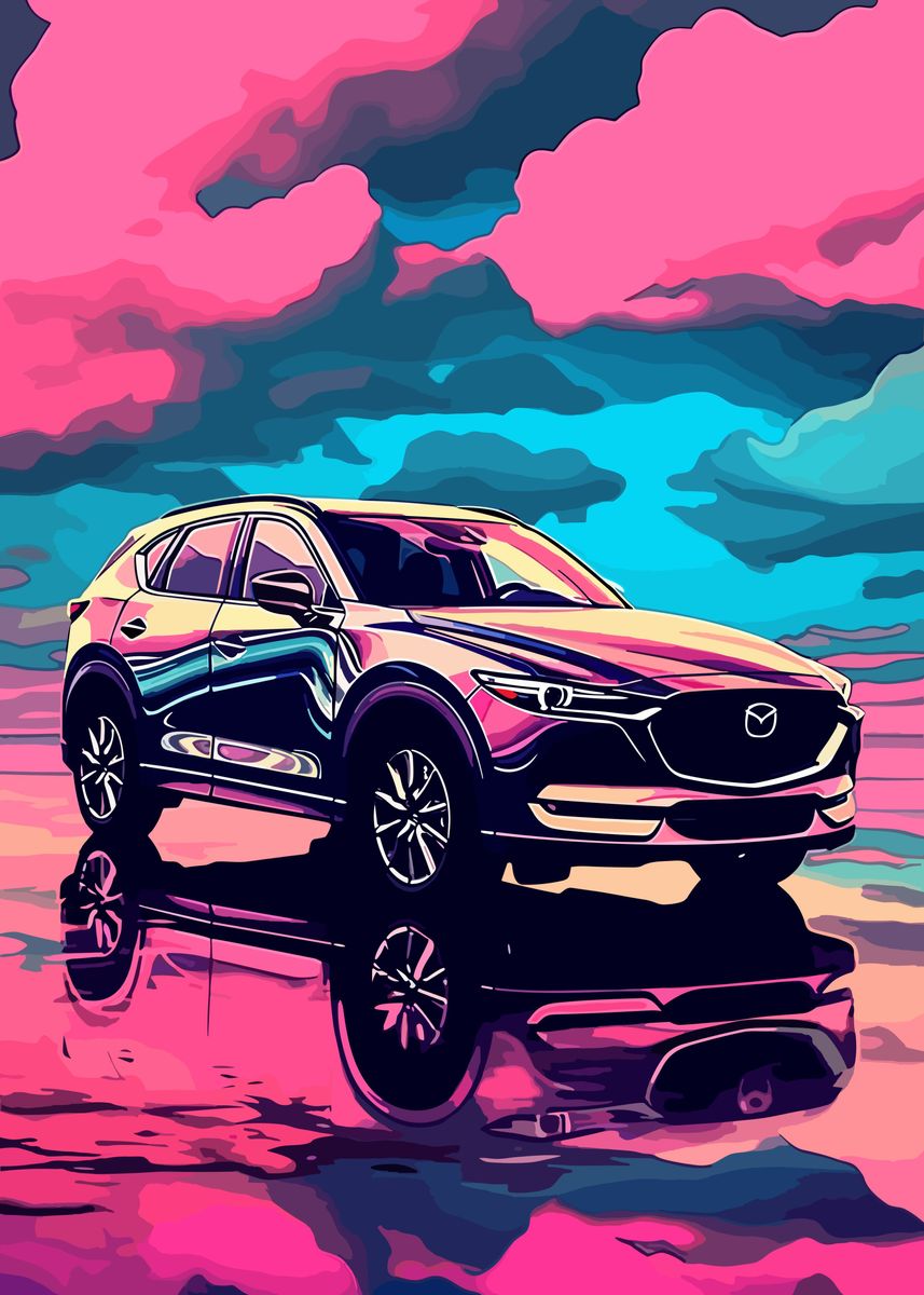 'Car Retro' Poster, picture, metal print, paint by Oliver Qo | Displate
