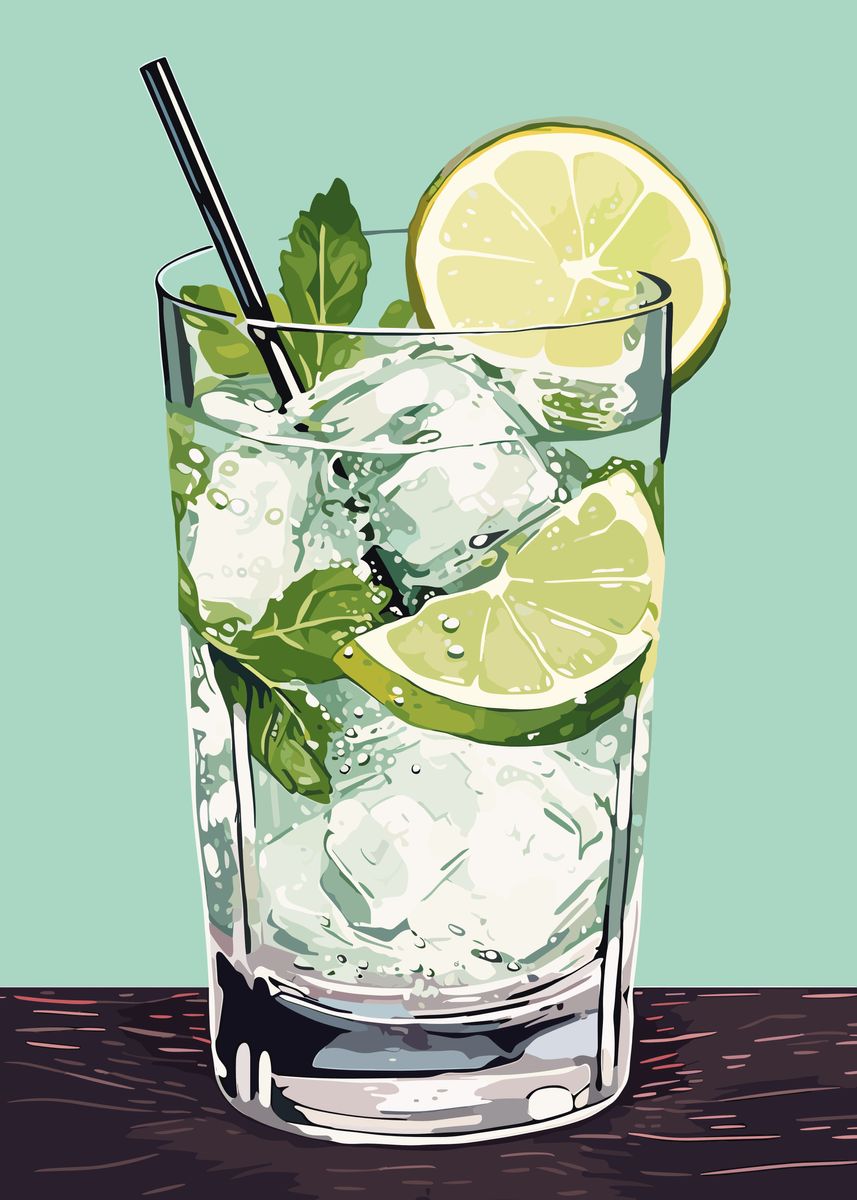 'Gin Tonic' Poster, picture, metal print, paint by Mesh | Displate