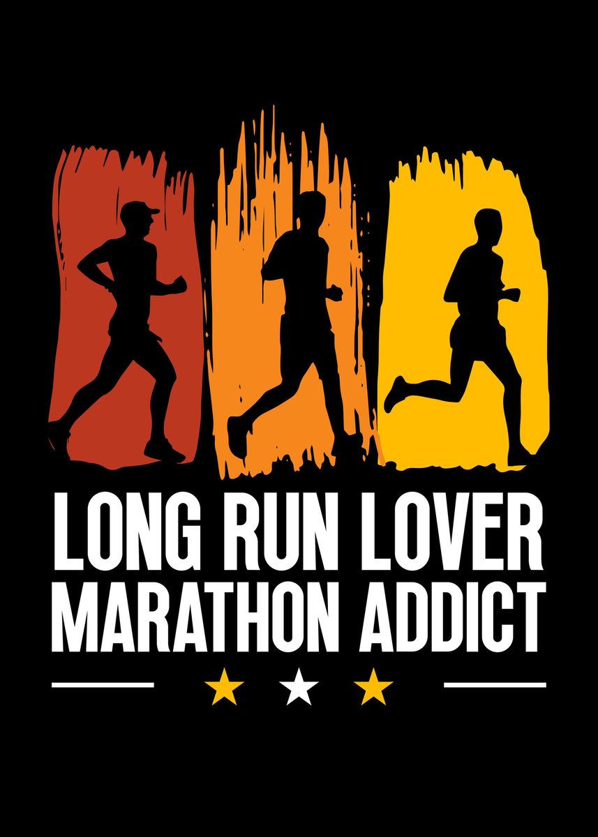 'Long Run Lover Marathon' Poster, picture, metal print, paint by ...