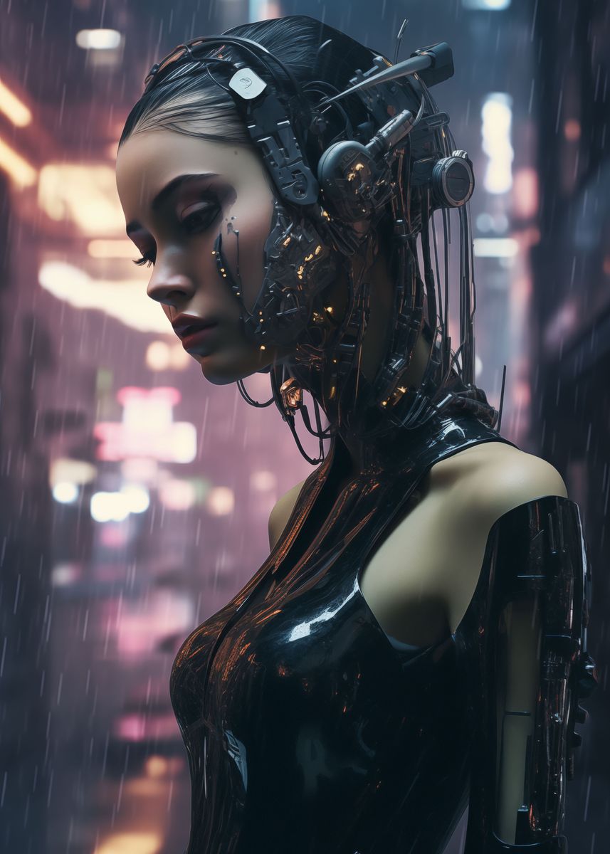 'Cyber Tech Girl' Poster, picture, metal print, paint by Creativity Hub ...