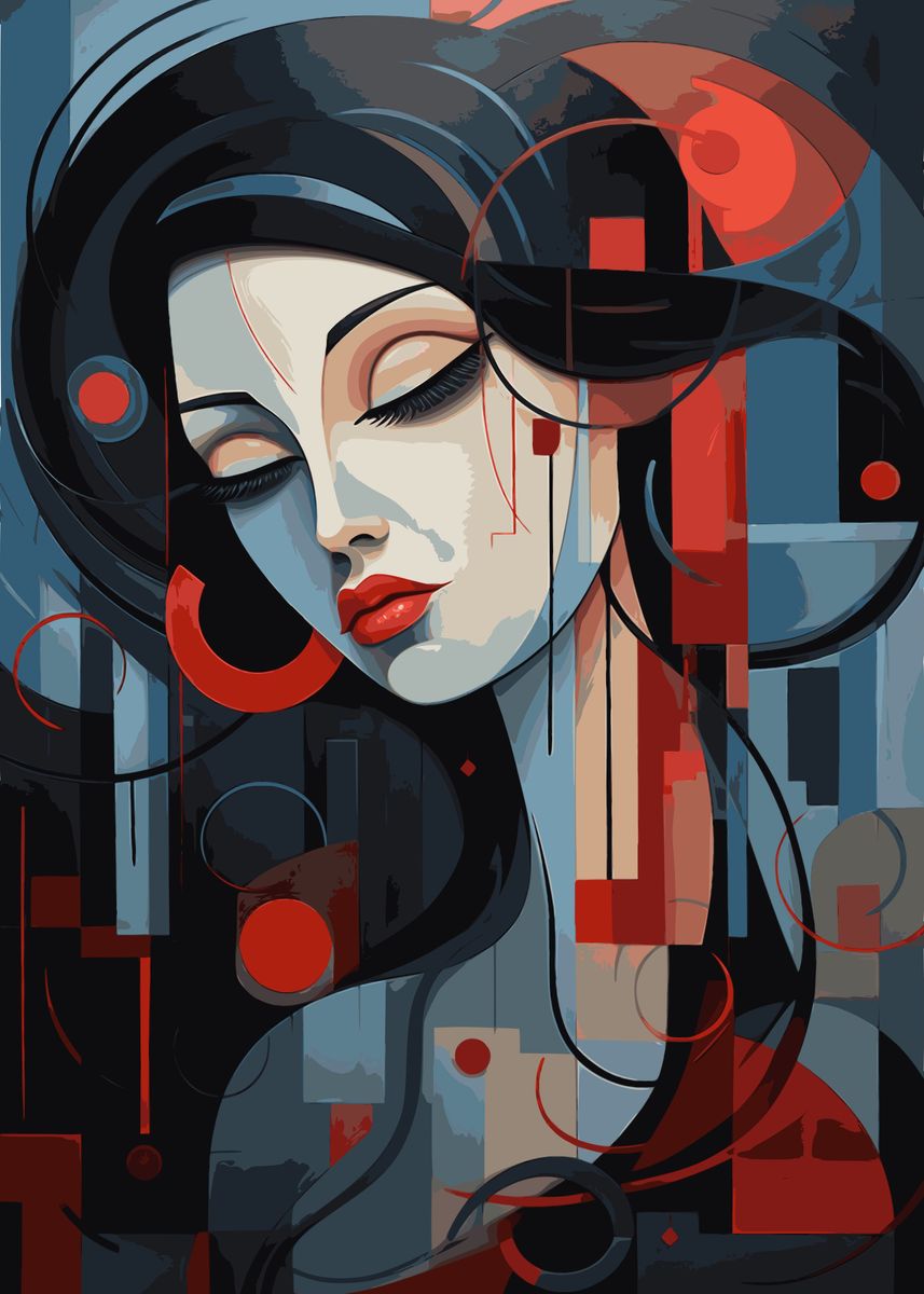 'Cubist Love Fusion' Poster, picture, metal print, paint by Psycho ...