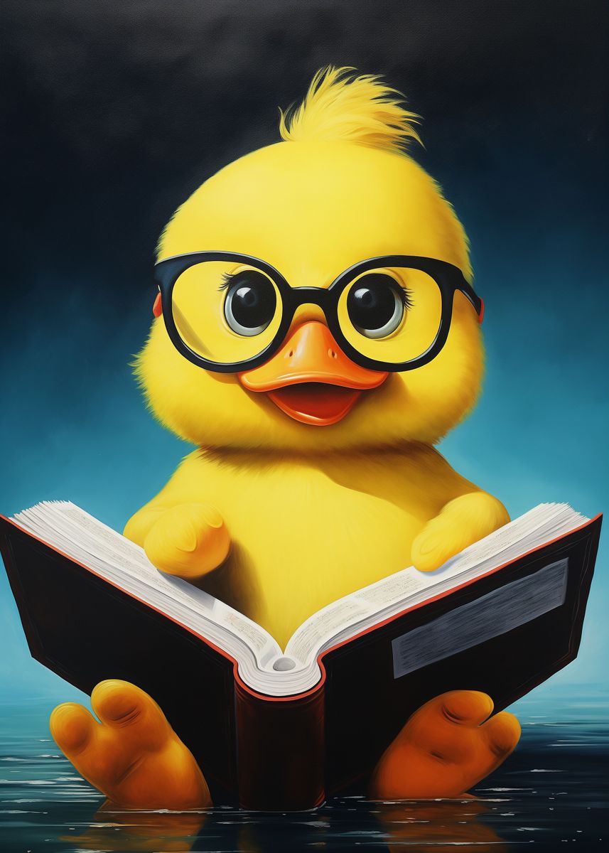 'Nerdy Duck' Poster, picture, metal print, paint by Michael Herrera ...
