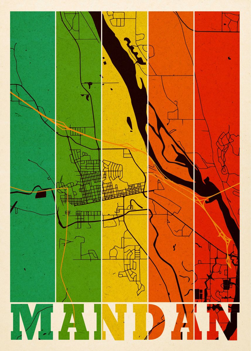 'Mandan ND USA' Poster, picture, metal print, paint by Ryan Proffitt ...