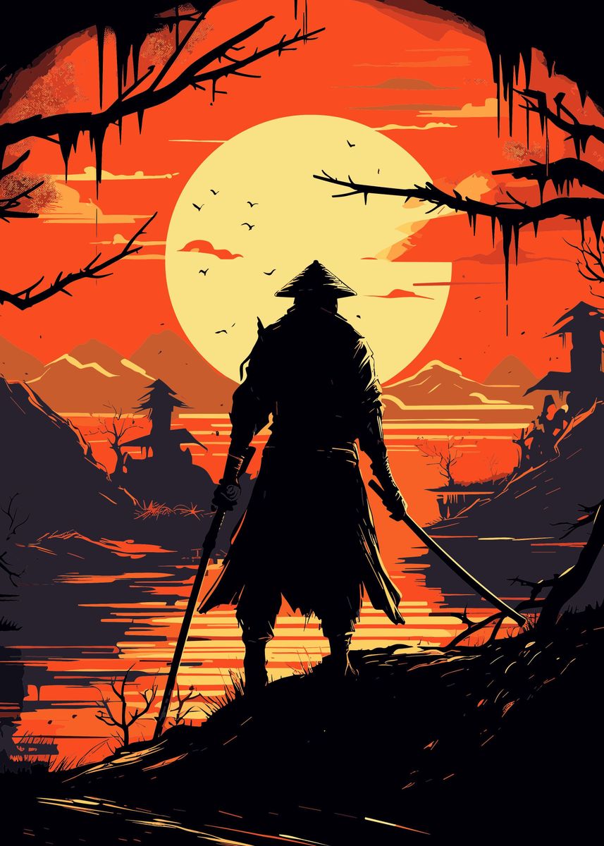 'ninja on the sunsets' Poster by TsabitQeis | Displate