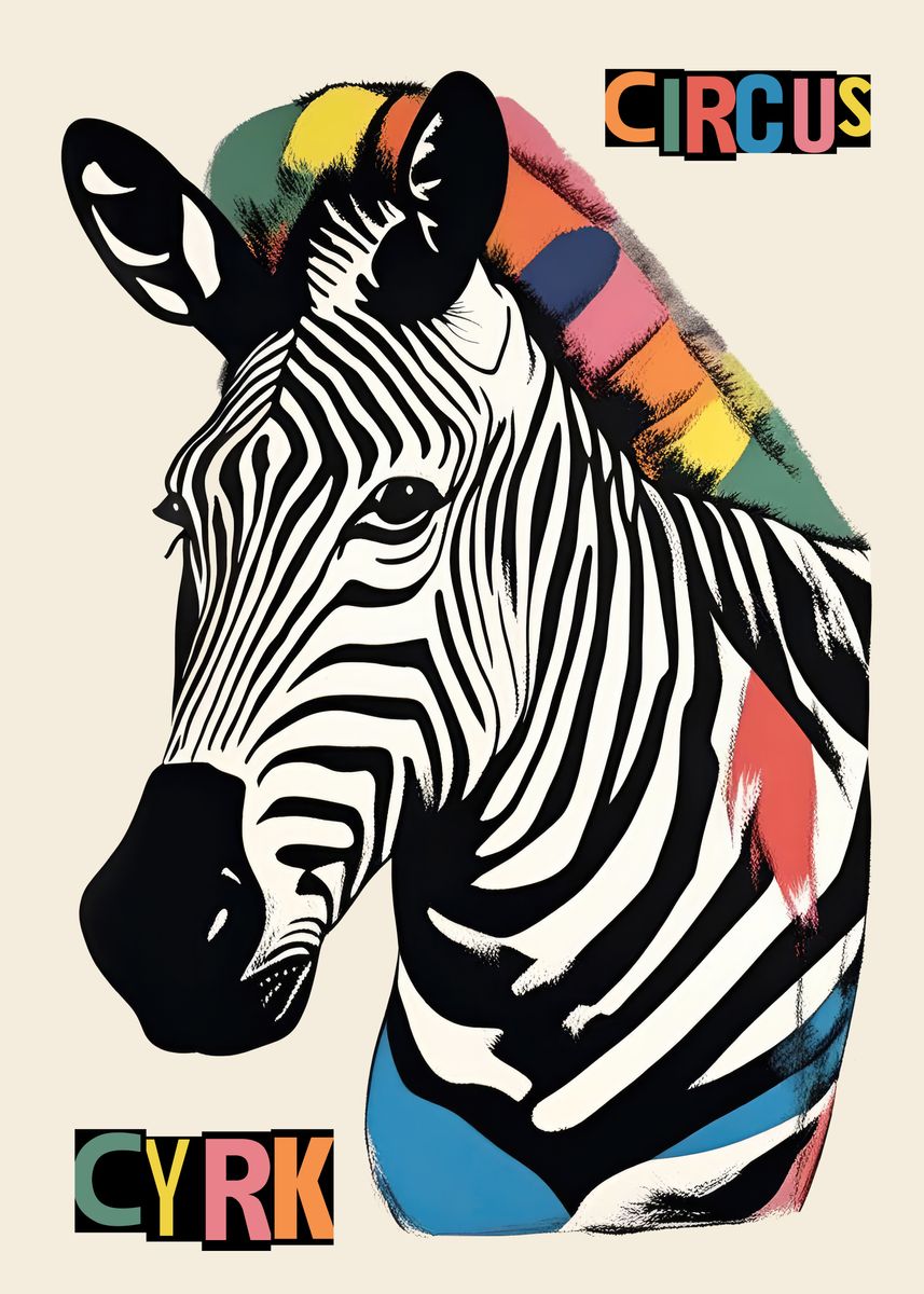 'Retro Circus Poster CYRK' Poster, picture, metal print, paint by ...