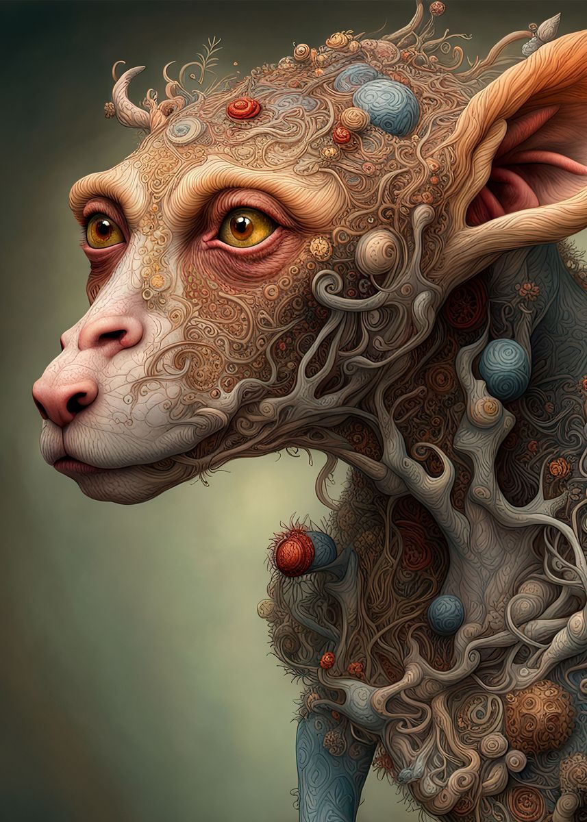 'mutant animal' Poster, picture, metal print, paint by Cristina Romero ...