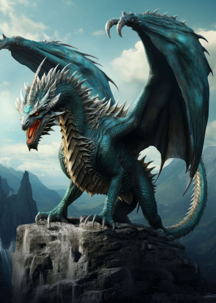 'Ancient Dragon' Poster, picture, metal print, paint by Frank Hirschle ...