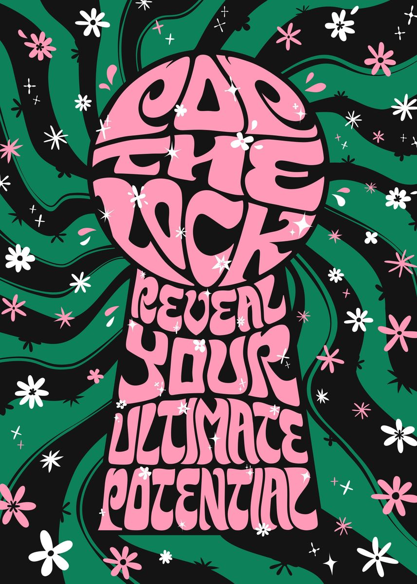 'Groovy retro quote art' Poster, picture, metal print, paint by Vania ...