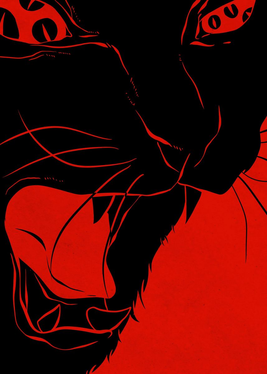 'demon cat' Poster, picture, metal print, paint by eunoia | Displate