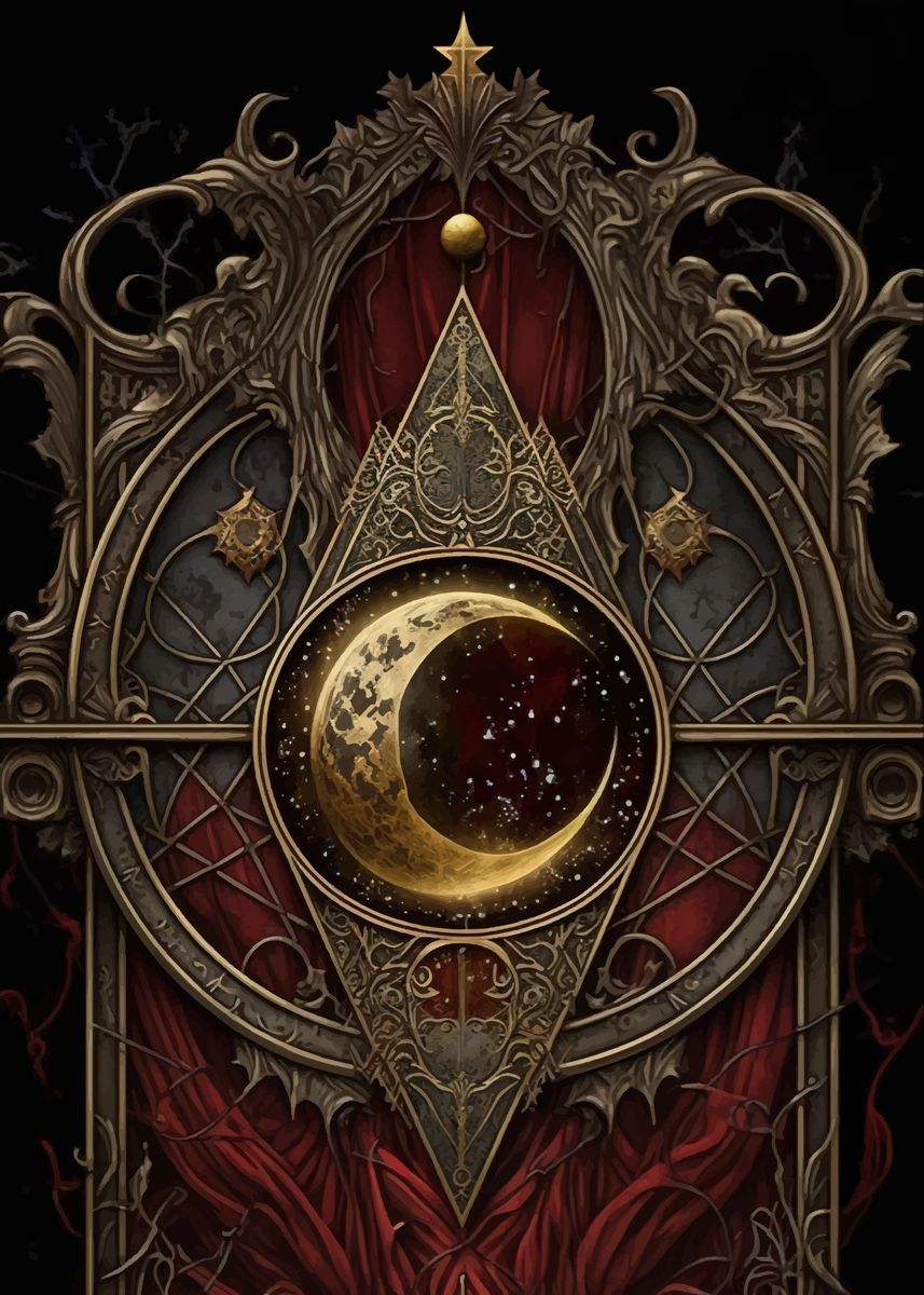 'Moon Card' Poster, picture, metal print, paint by albran karan | Displate