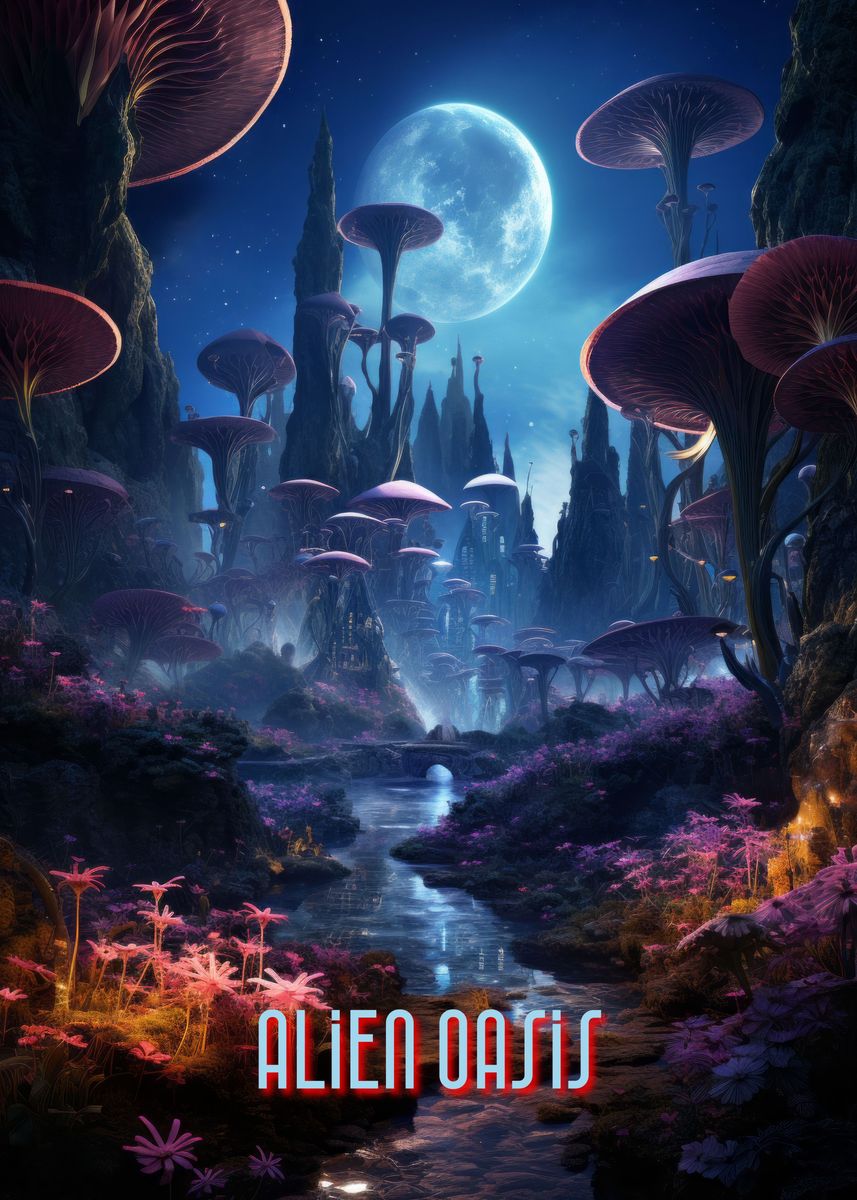 'Alien Oasis' Poster, picture, metal print, paint by Alexandru ...