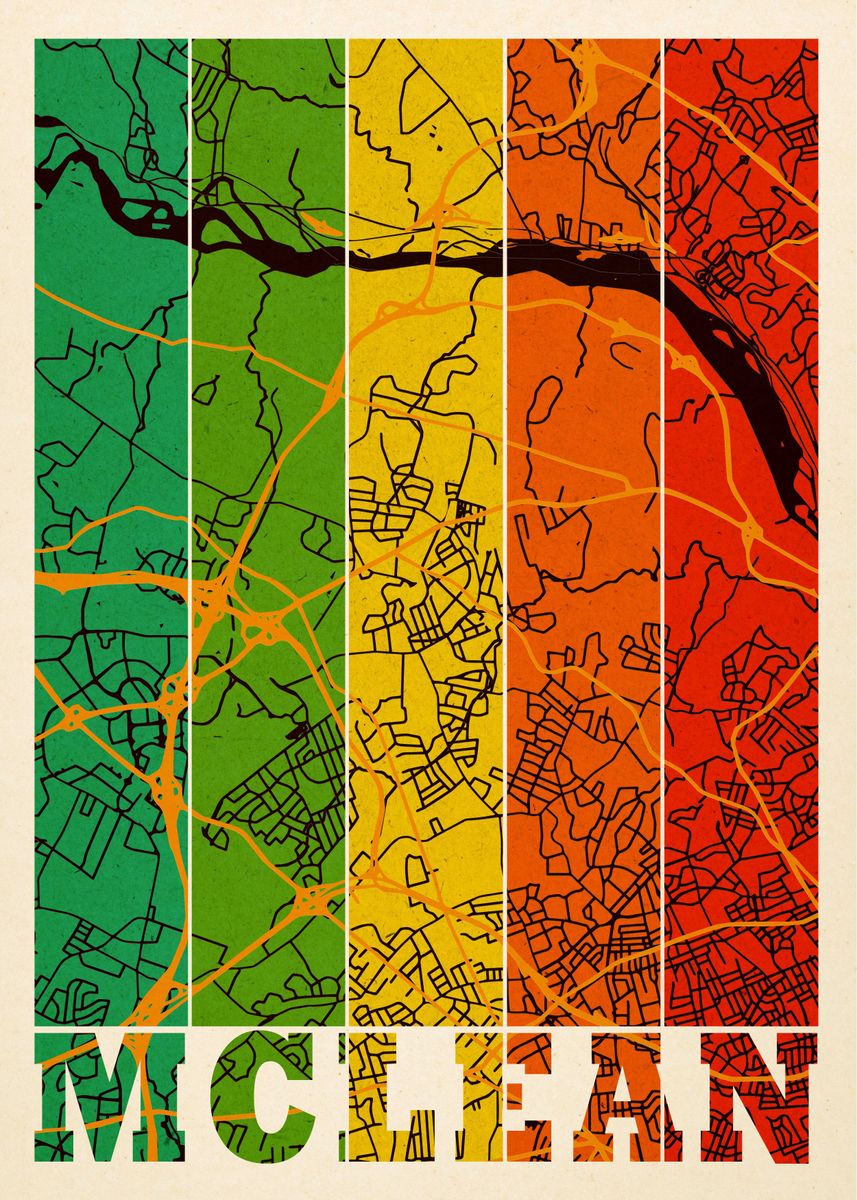 'McLean VA USA' Poster, picture, metal print, paint by Ryan Proffitt ...