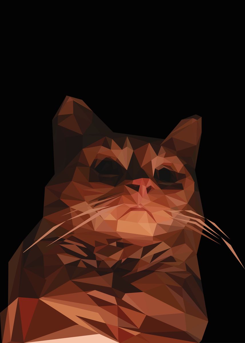 'pathetic cat meme' Poster, picture, metal print, paint by Lowpoly ...