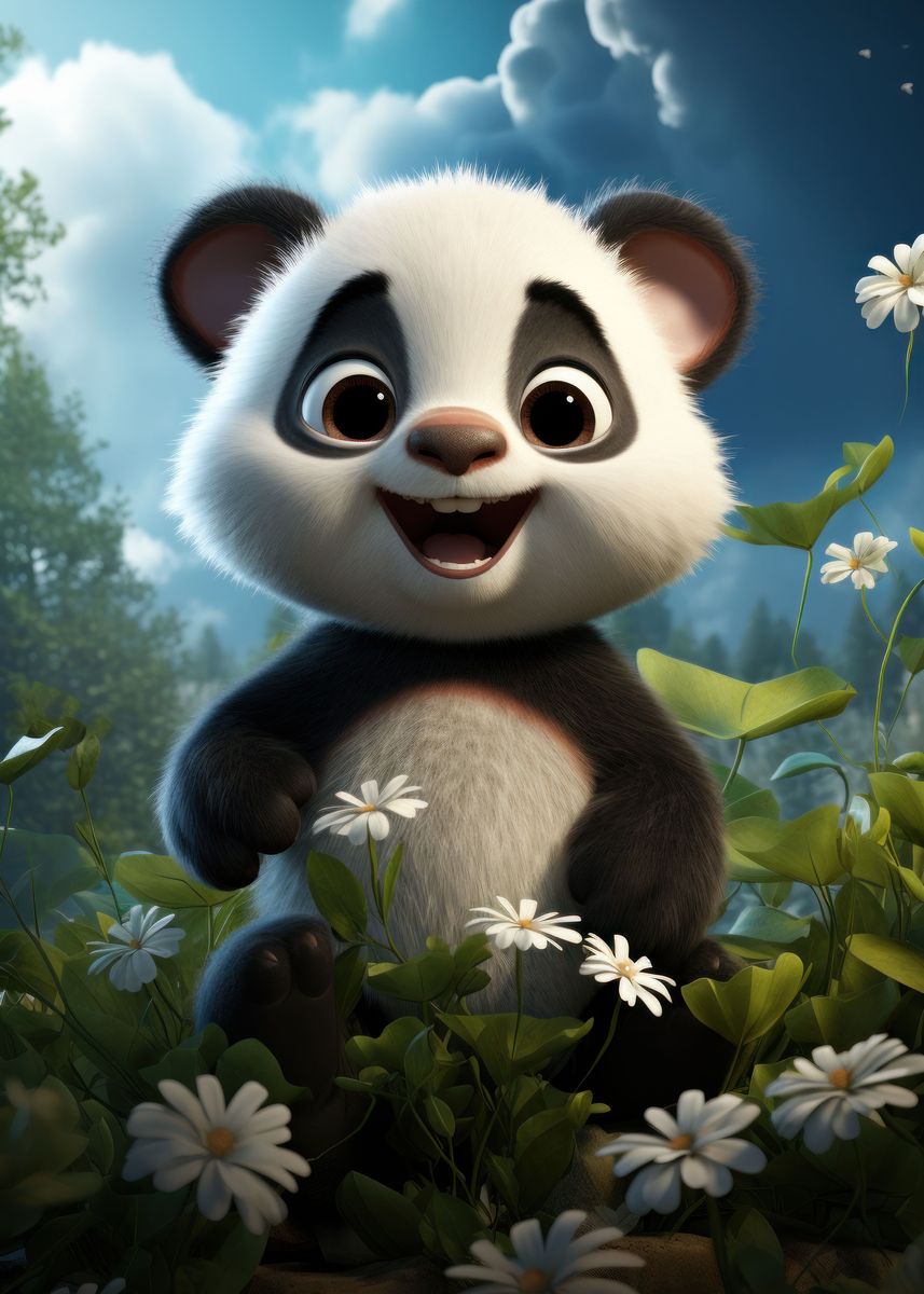 'Baby panda ' Poster, picture, metal print, paint by Byrdyak | Displate