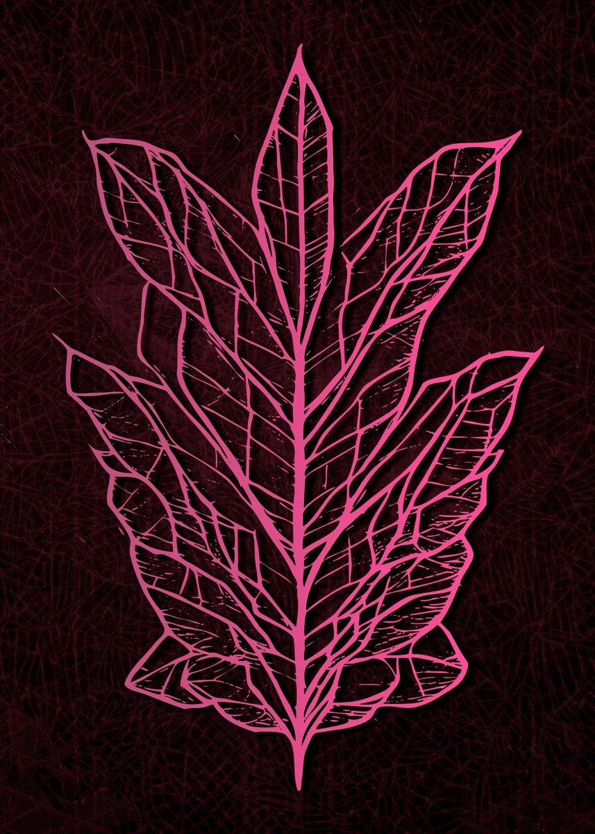 'Abstract Strange Leaves ' Poster by One Red Fox | Displate