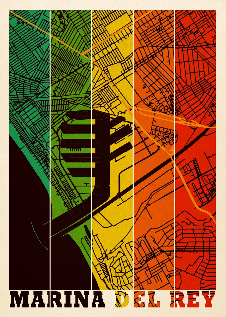 'Marina del Rey CA USA' Poster, picture, metal print, paint by Ryan ...