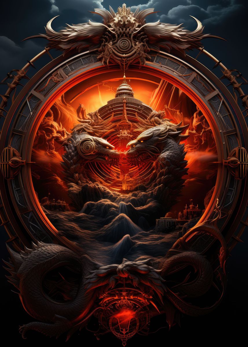 'Wheel of time dragons' Poster, picture, metal print, paint by Steven ...