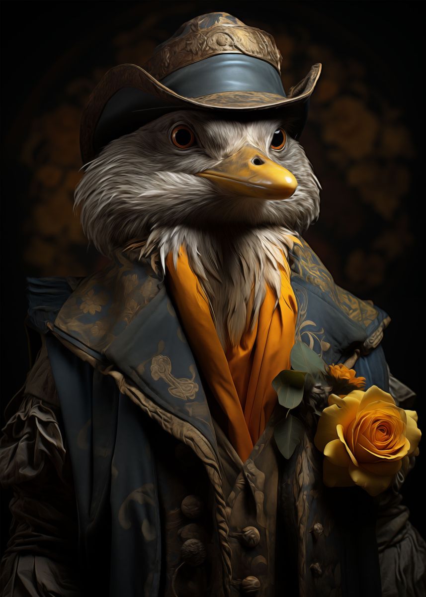 'Sophisticated Goose ' Poster, picture, metal print, paint by Nerdworld ...