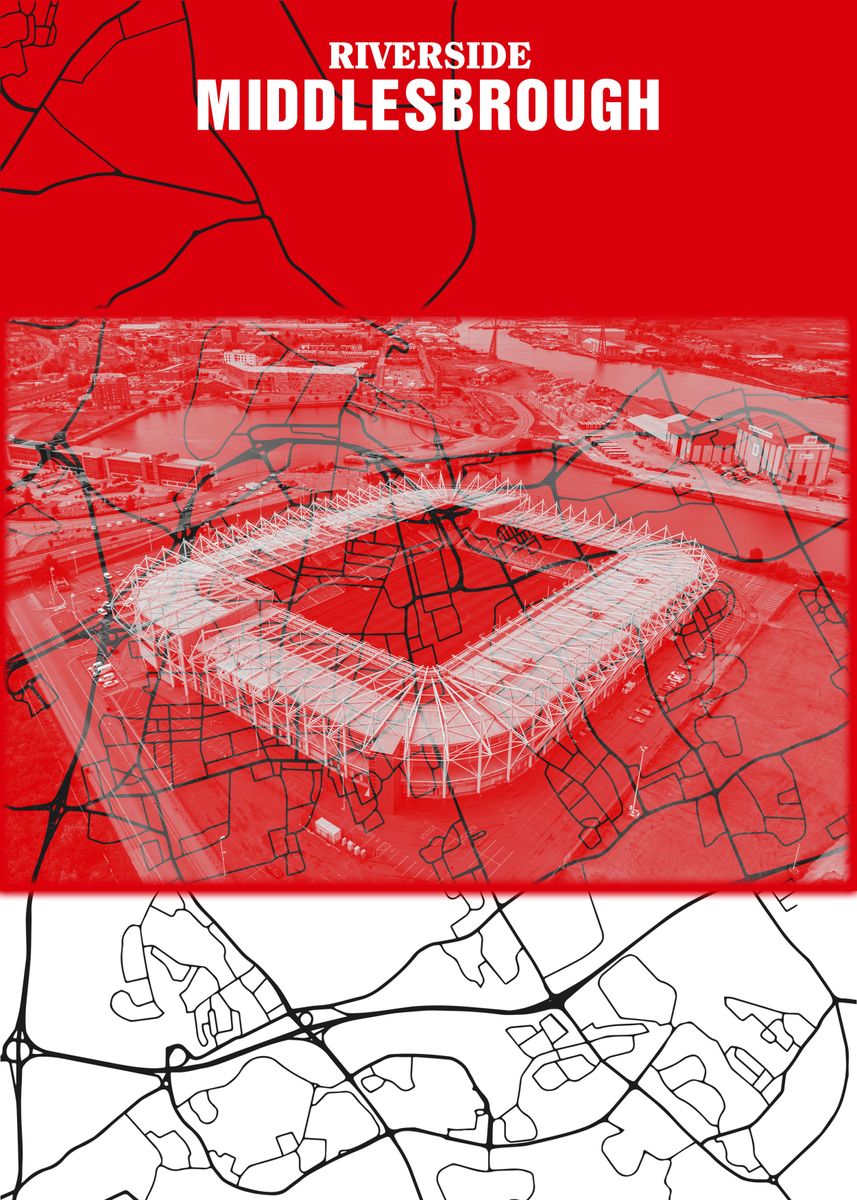 'Middlesbrough Riverside' Poster, picture, metal print, paint by Pierre ...