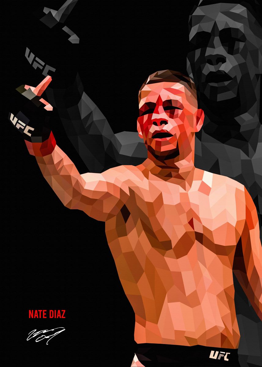 'Nate Diaz Portrait' Poster, picture, metal print, paint by Benny ...