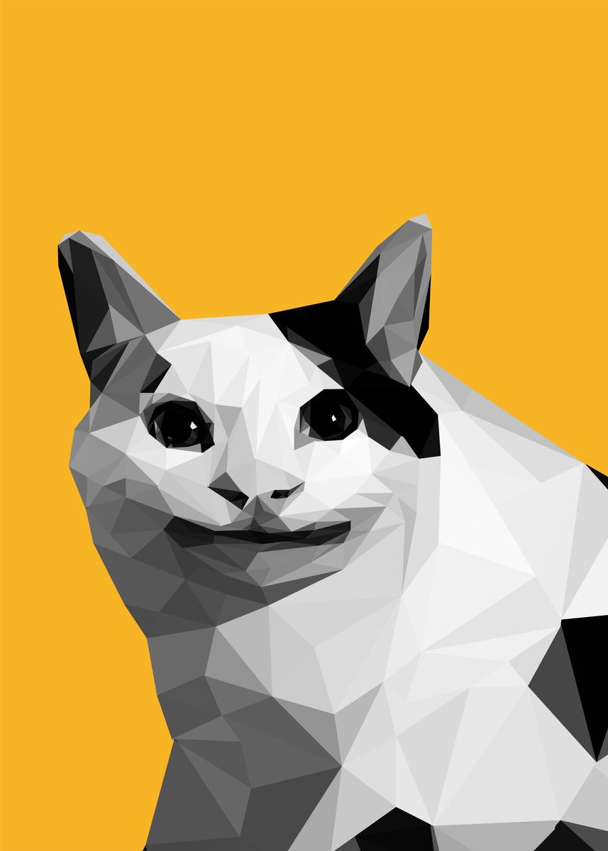 'polite cat' Poster, picture, metal print, paint by Aesthetic Metal ...