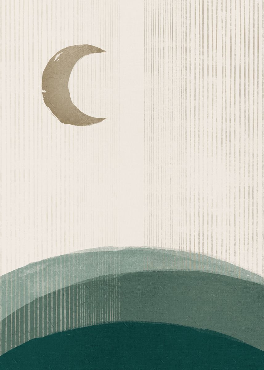 'Rusty Moon Simplicity' Poster, picture, metal print, paint by Ema ...