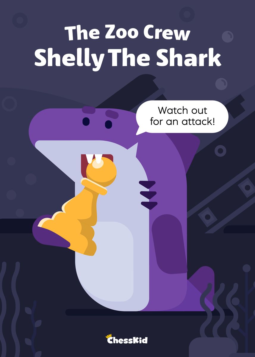 'Shelly the Shark' Poster, picture, metal print, paint by Chess | Displate
