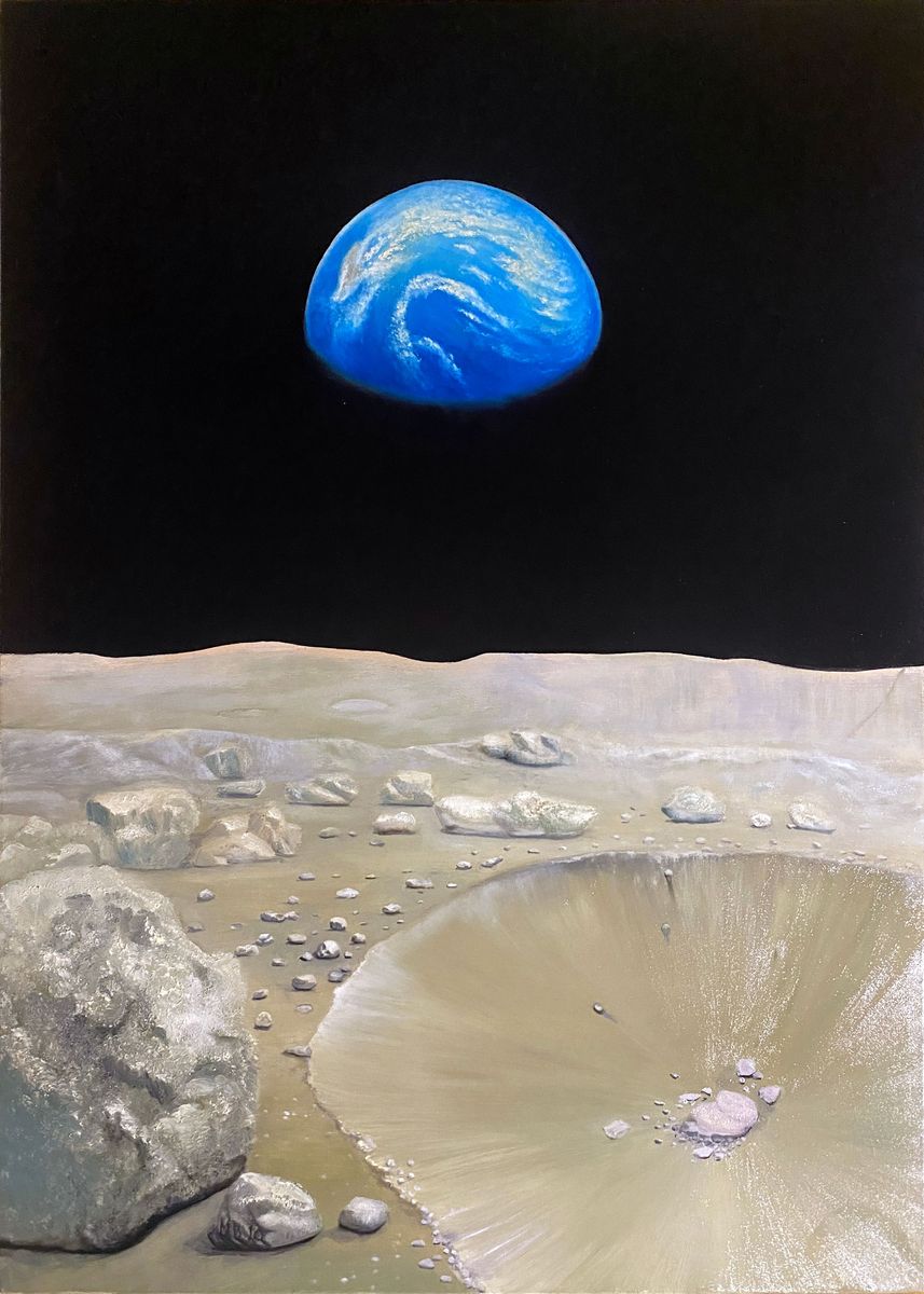 'Earthrise' Poster, picture, metal print, paint by Matthew Holden Bates ...