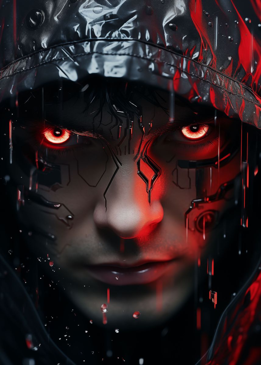 'Dark Cyber Eyes' Poster, picture, metal print, paint by Creativity Hub ...