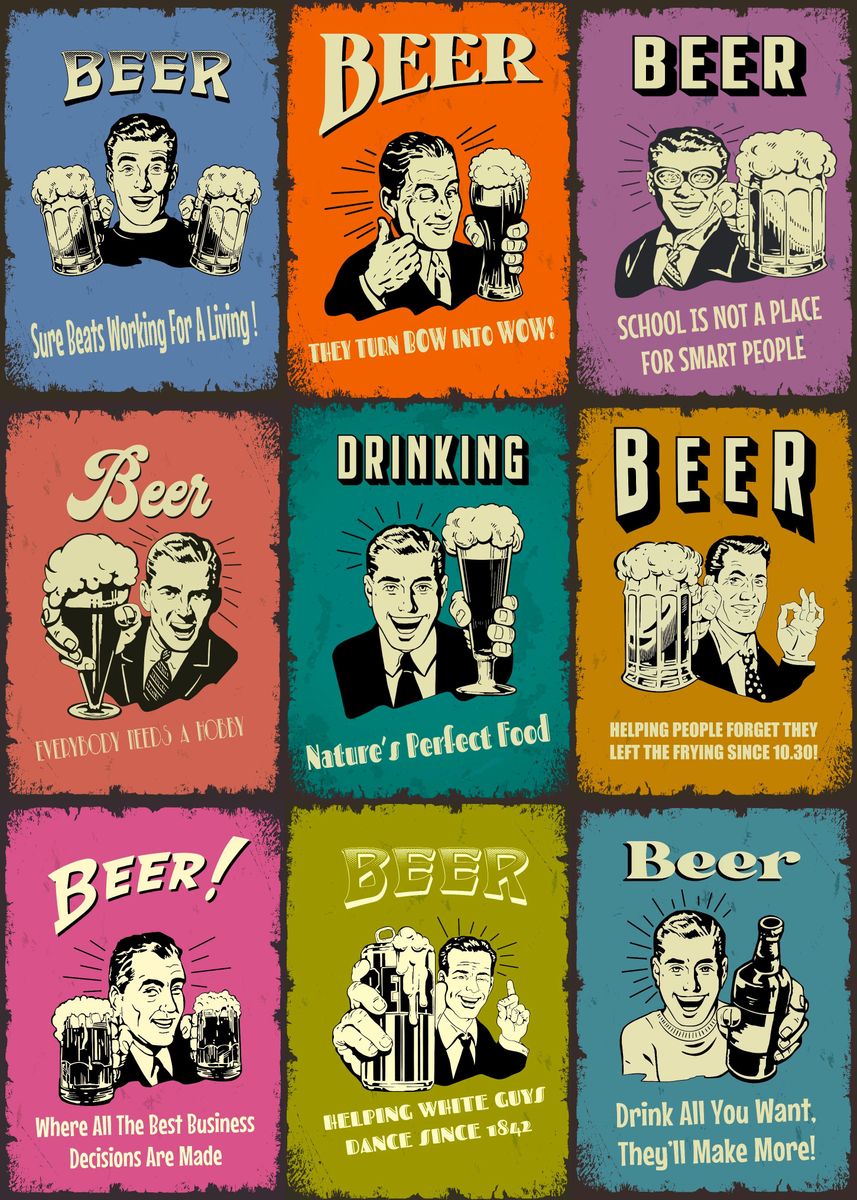 'Collage bar vintage' Poster, picture, metal print, paint by Mild pic ...