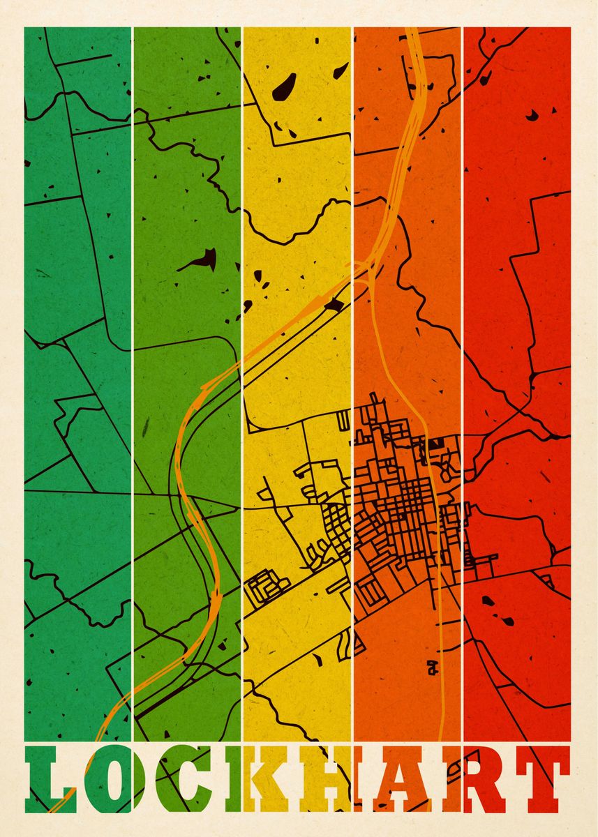 'Lockhart TX USA' Poster, picture, metal print, paint by Ryan Proffitt ...
