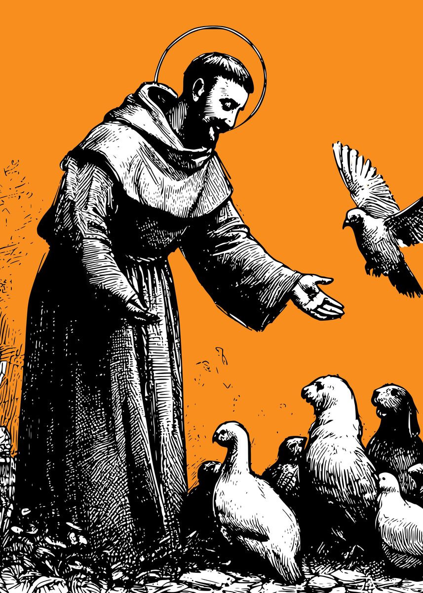 'St Francis of Assisi Saint' Poster, picture, metal print, paint by ...