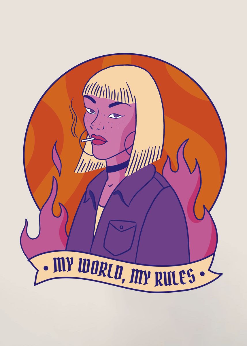 'My World My Rules' Poster, picture, metal print, paint by ArtNinja ...