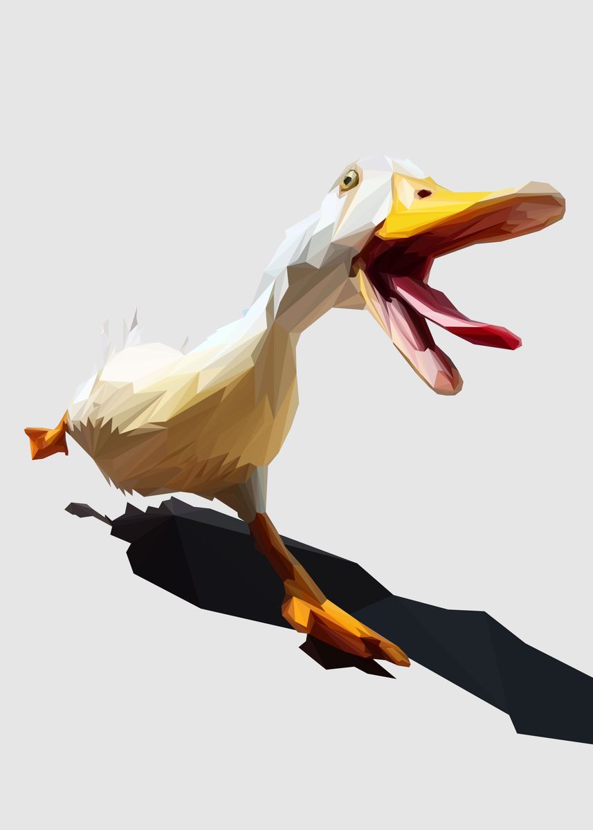 'Running Duck' Poster, picture, metal print, paint by herikurny27 ID ...