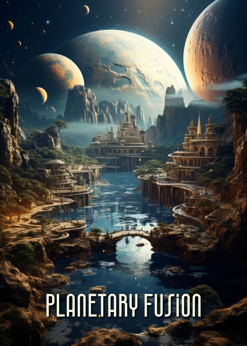 'Planetary Fusion' Poster, picture, metal print, paint by Alexandru ...