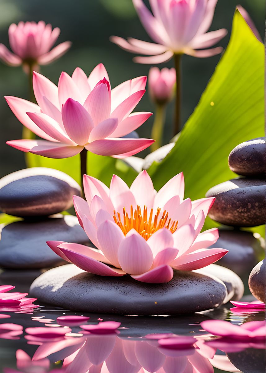 'Calm Pink Balance' Poster, picture, metal print, paint by insideFairy ...