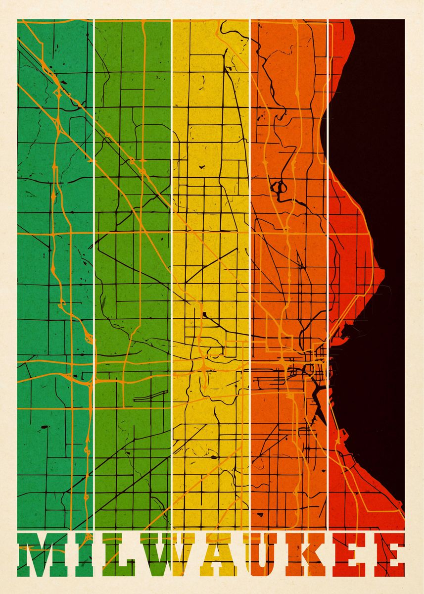 'Milwaukee WI USA' Poster, picture, metal print, paint by Ryan Proffitt ...