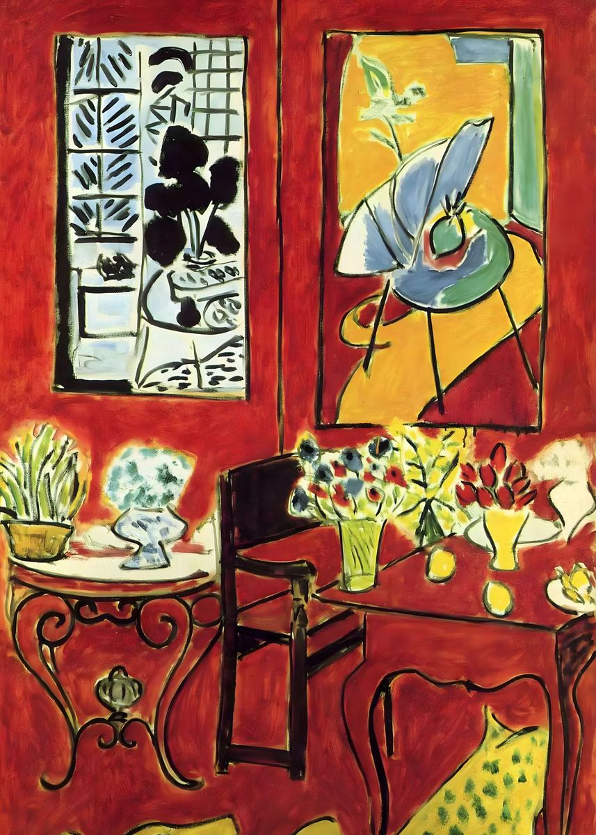 'Large Red Interior ' Poster, picture, metal print, paint by arkitekta ...