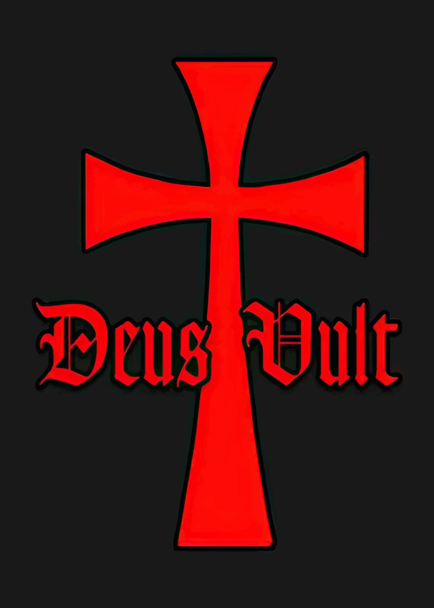 'mininmalist deus vult' Poster, picture, metal print, paint by Aksara ...