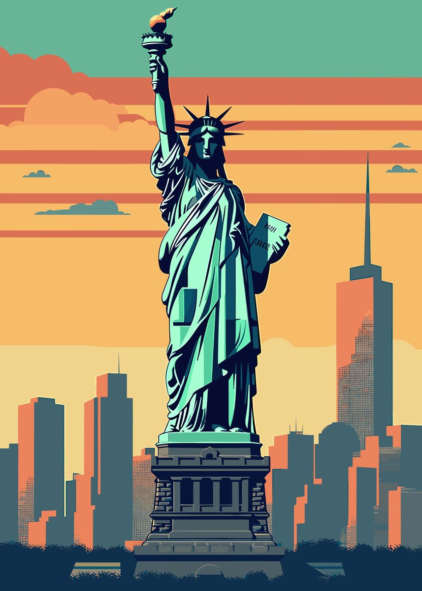 'Statue of Liberty' Poster, picture, metal print, paint by Glenda ...