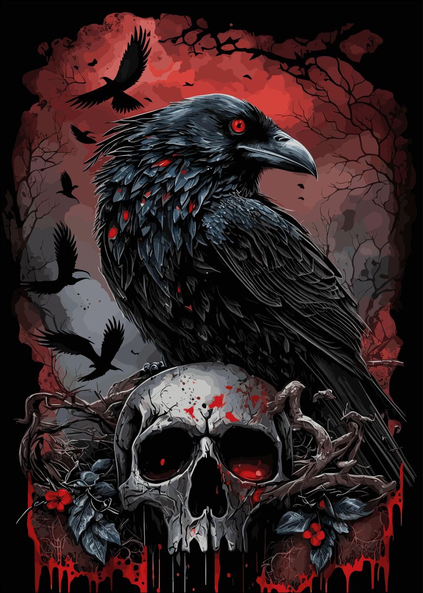 'Raven' Poster, picture, metal print, paint by PosterSociety | Displate