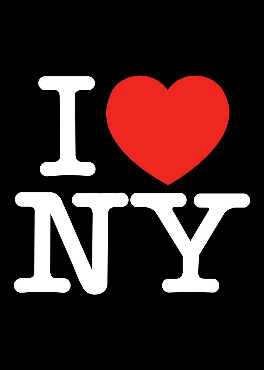 'I Love NY' Poster, picture, metal print, paint by Nathascha Kehl | Displate
