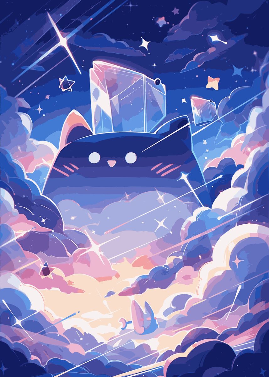 'Celestial Nyan Dream' Poster, picture, metal print, paint by Psycho ...
