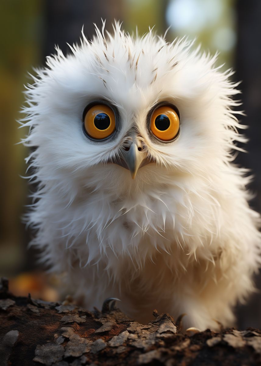 'Cute Baby Owl' Poster, picture, metal print, paint by Davia Jleeyah ...