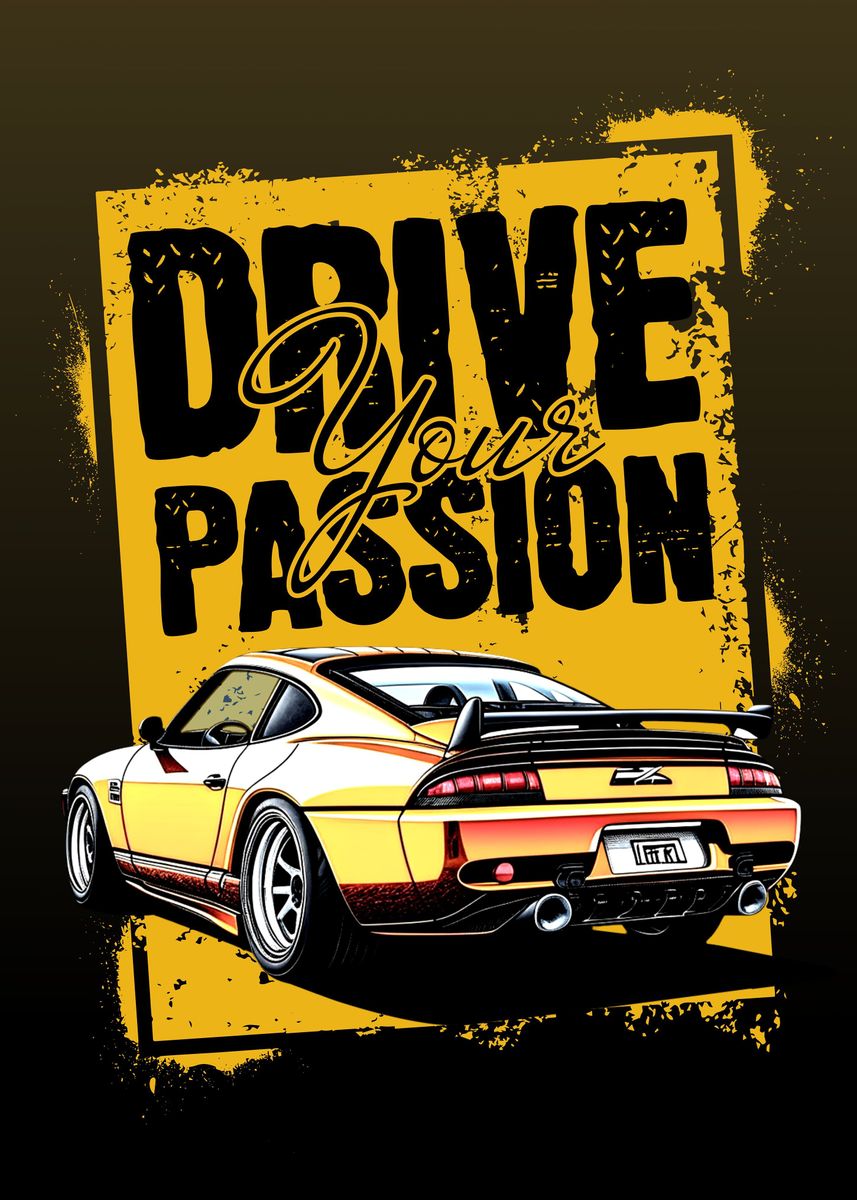 'DRIVE YOUR PASSION' Poster, picture, metal print, paint by animals ...