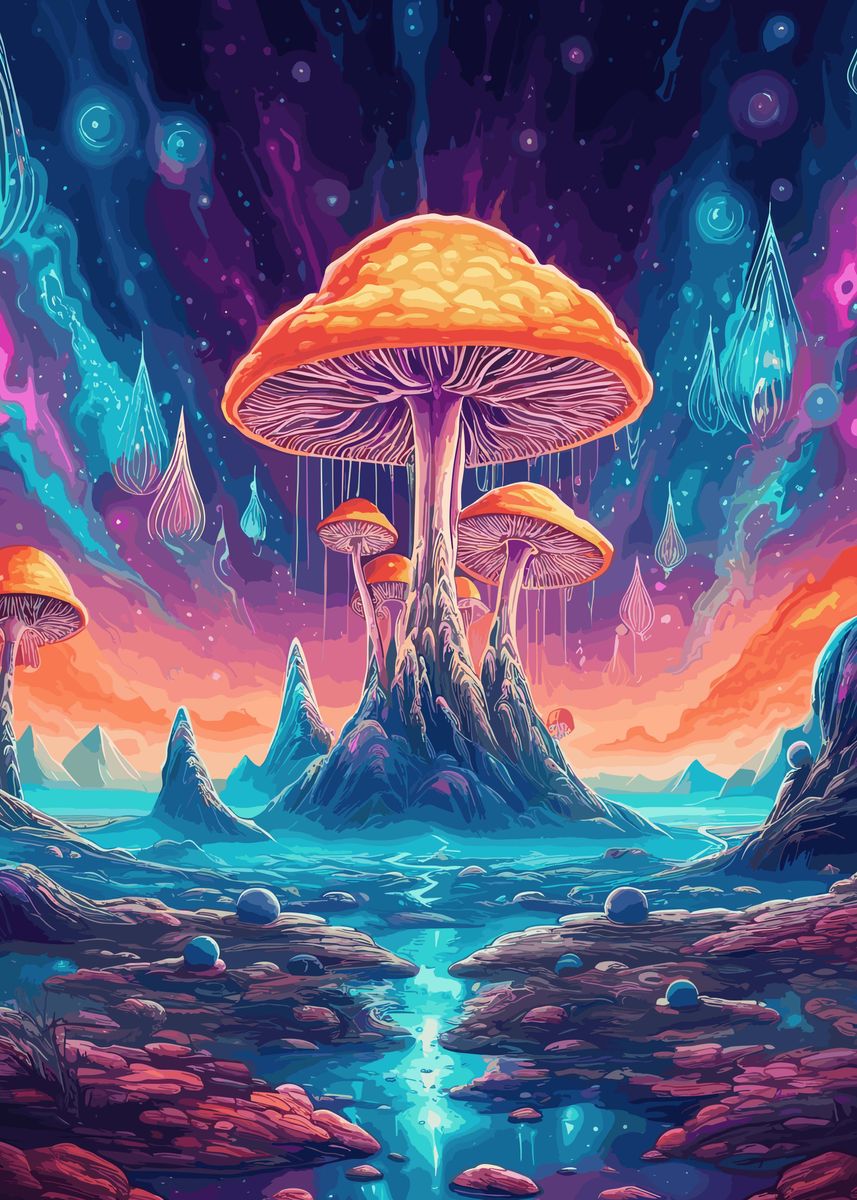 'Landscape of alien world' Poster, picture, metal print, paint by ...