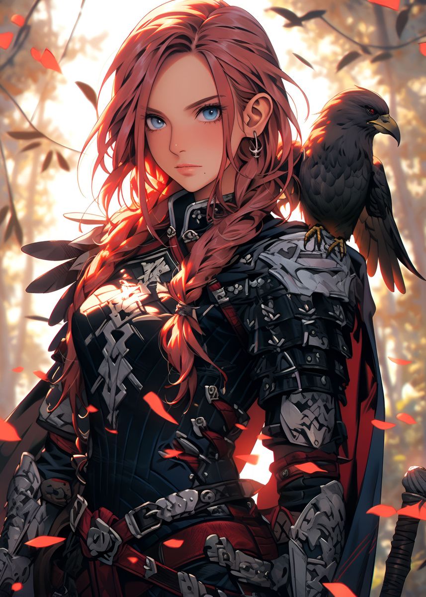 'Redhead Crow War Archer' Poster, picture, metal print, paint by ...