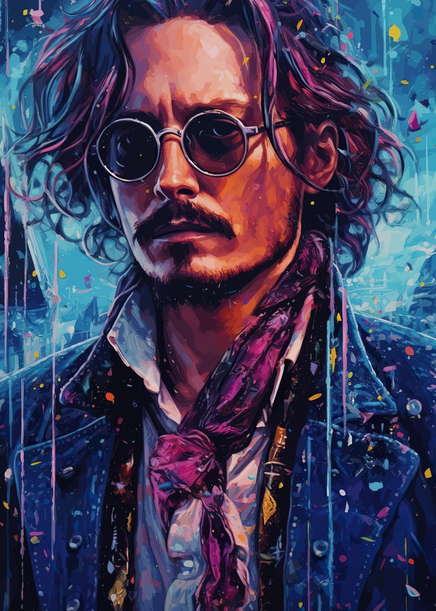 'Johnny Depp Watercolor ' Poster, picture, metal print, paint by r DUCA ...